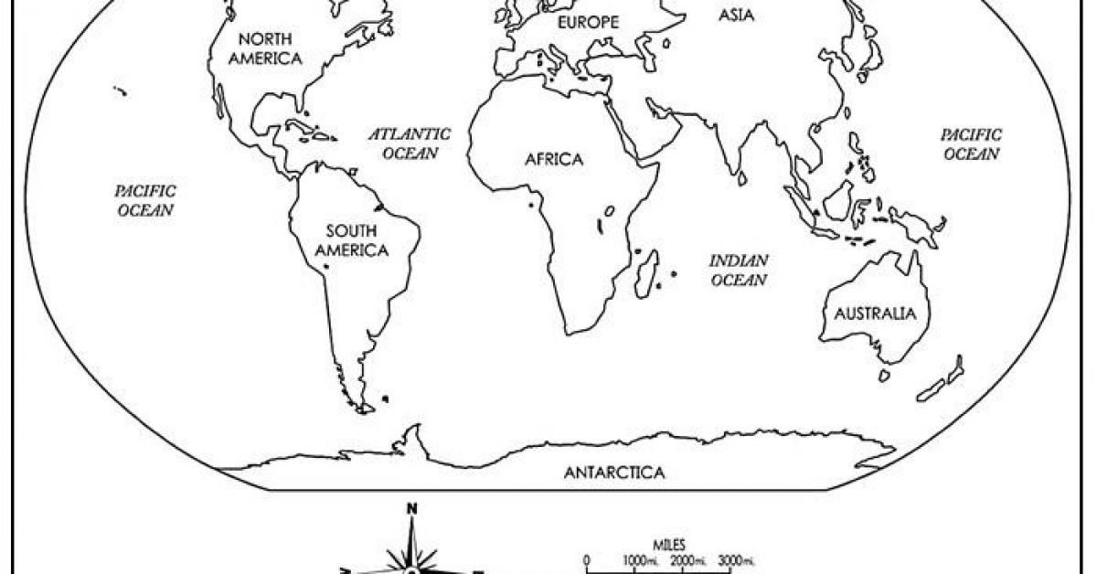 Mapa Mundi Para Colorir Com Continentes E Tambm Pases